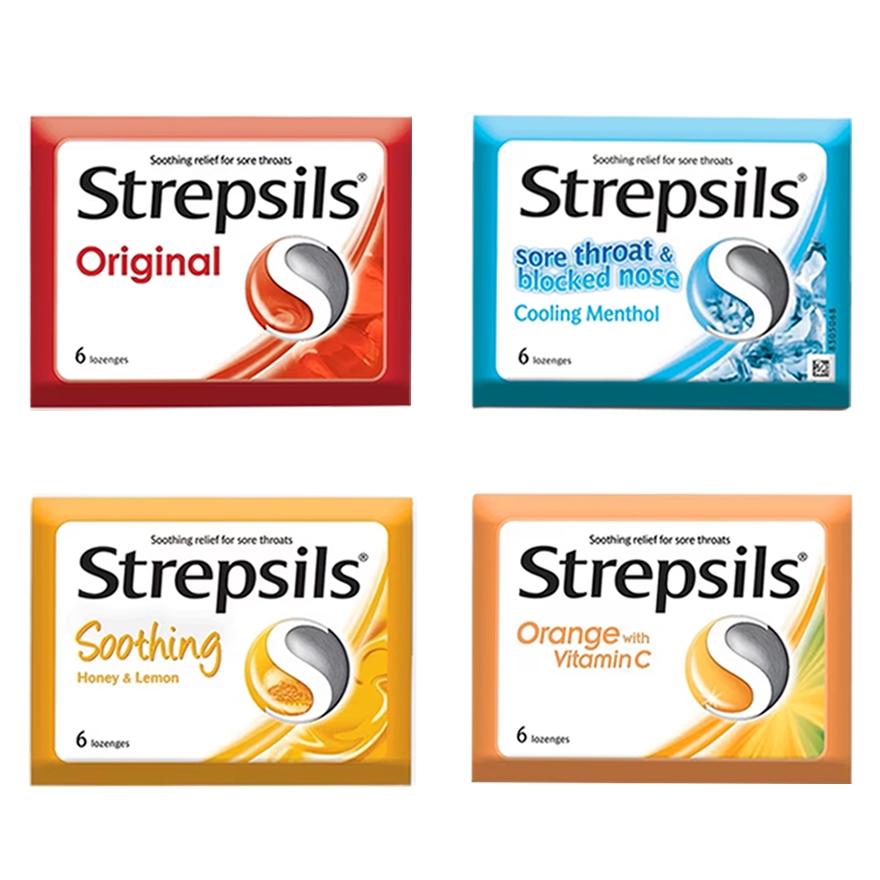 STREPSILS Sore Throat Relief Lozenges 6's ( Original ), ( Cooling ...