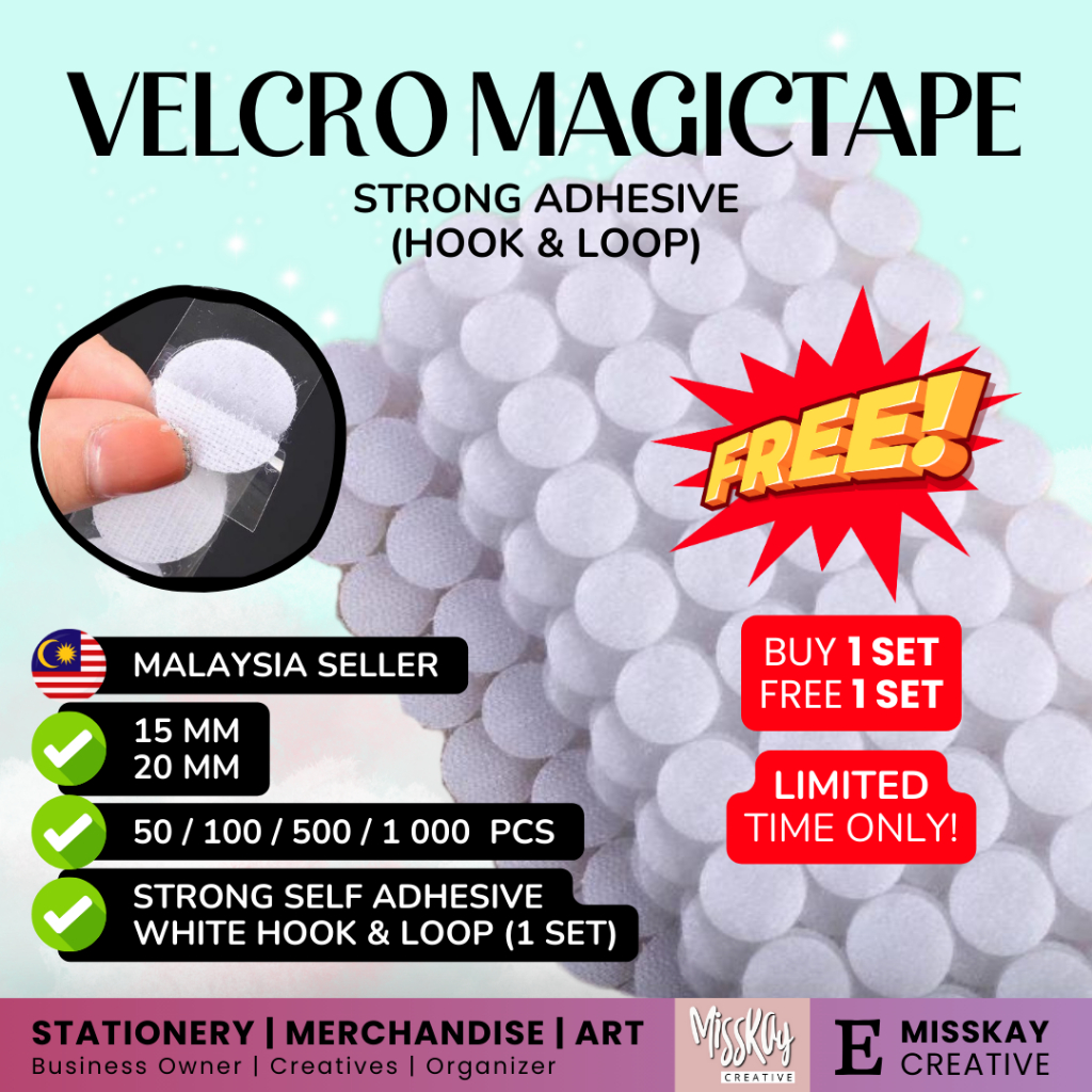 READY STOCK (FREE Pairs) Strong Velcro Magic Tape Self Adhesive ...