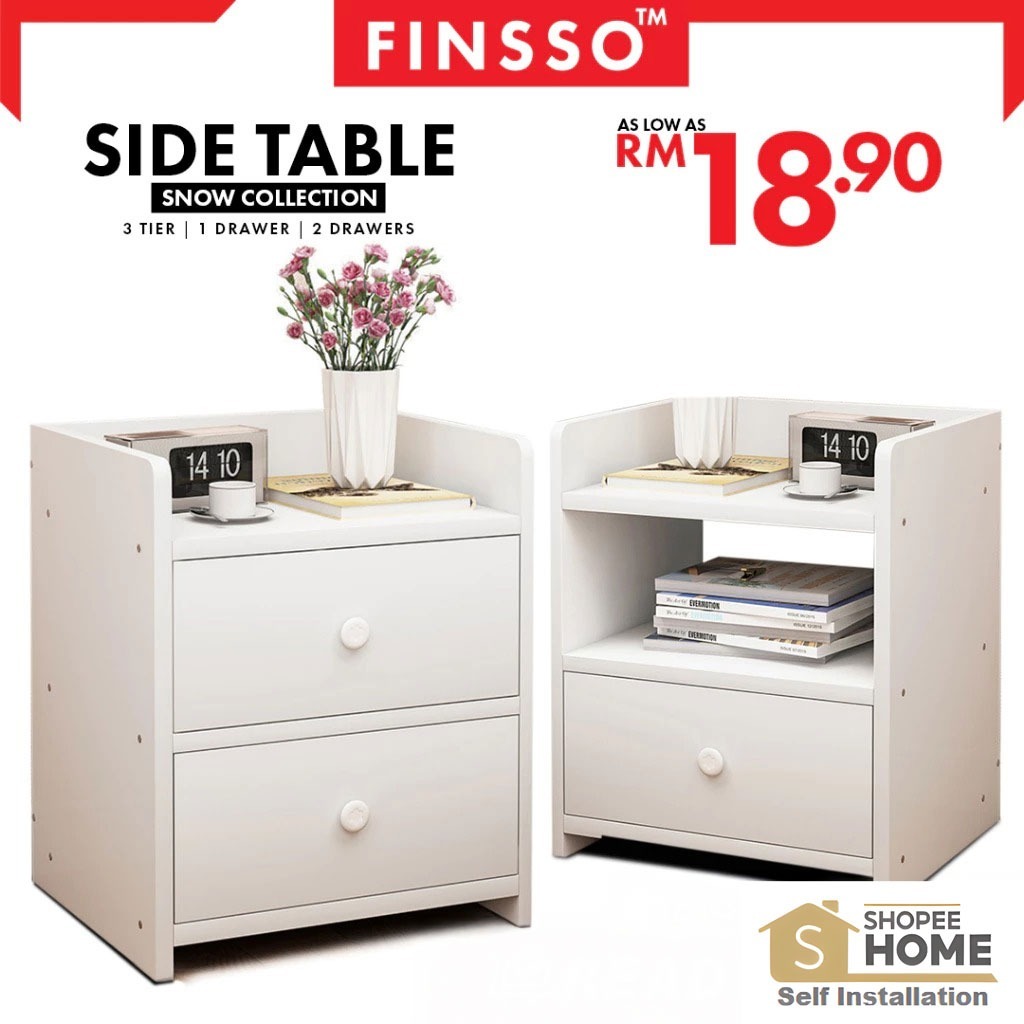 GION Modern Side Table | Meja Kecil Bed Side Table | 2&3 Drawers ...
