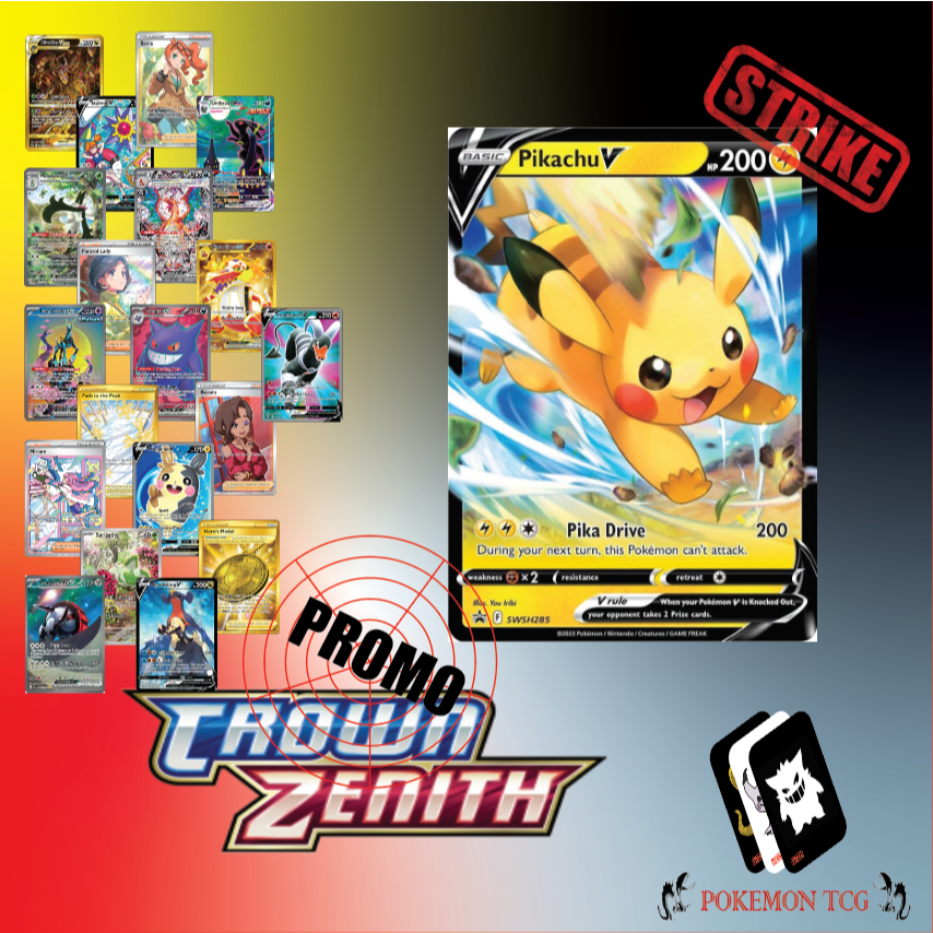 Pikachu V SWSH285 Black Star Promo Crown Zenith PTCG | Shopee Malaysia
