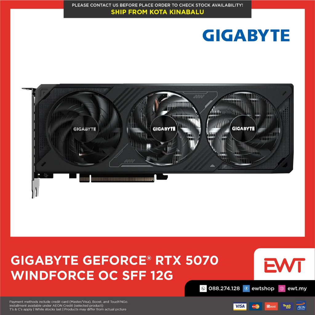 Gigabyte GeForce RTX™ 5070 WINDFORCE OC SFF 12G Graphic Card 100% ...