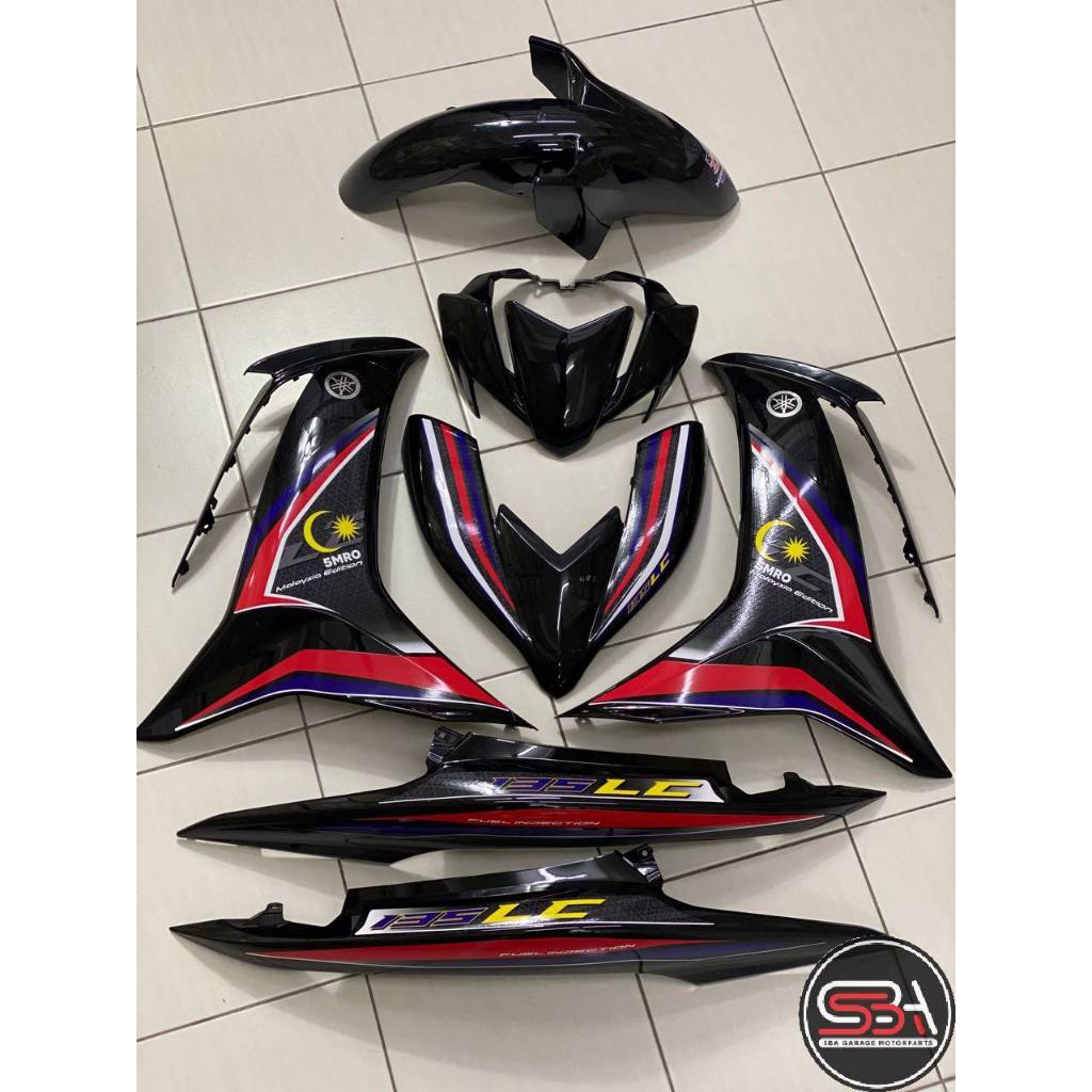 COVERSET BODYSET LC135 LC V8 5 MILLIONTH ROLL OUT 5MRO HITAM BLACK FUEL ...