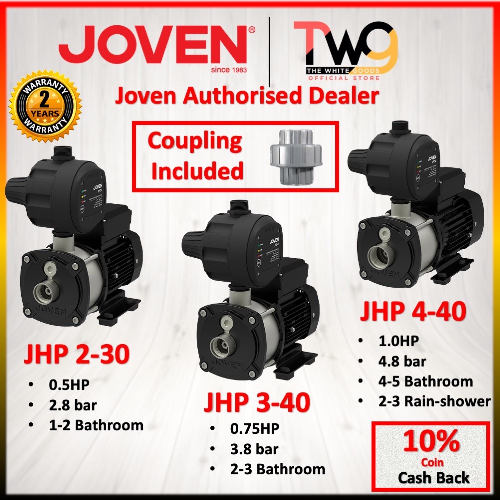 [FREE SHIPPING] JOVEN JHP2-30 JHP3-40 JHP4-40 Automatic Domestic Water Pump (0.5HP, 0.75HP, 1 ...