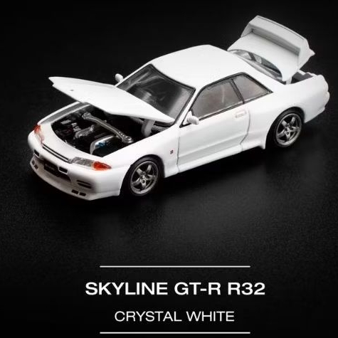 PopRACE Nissan Skyline GTR R32 Crystal White with Front Bonet Opening ...
