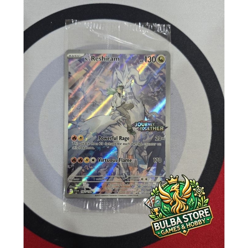 N's Reshiram Sealed Promo 167/159 JTG Journey Together Pokemon TCG Card ...