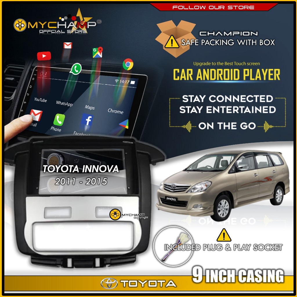 Toyota Innova (Year 11-15) 9 Inch Car Audio Screen Android Player ...