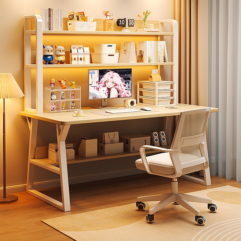 Home Office Table Multifunctional Computer Desk Bookshelf Study Table ...