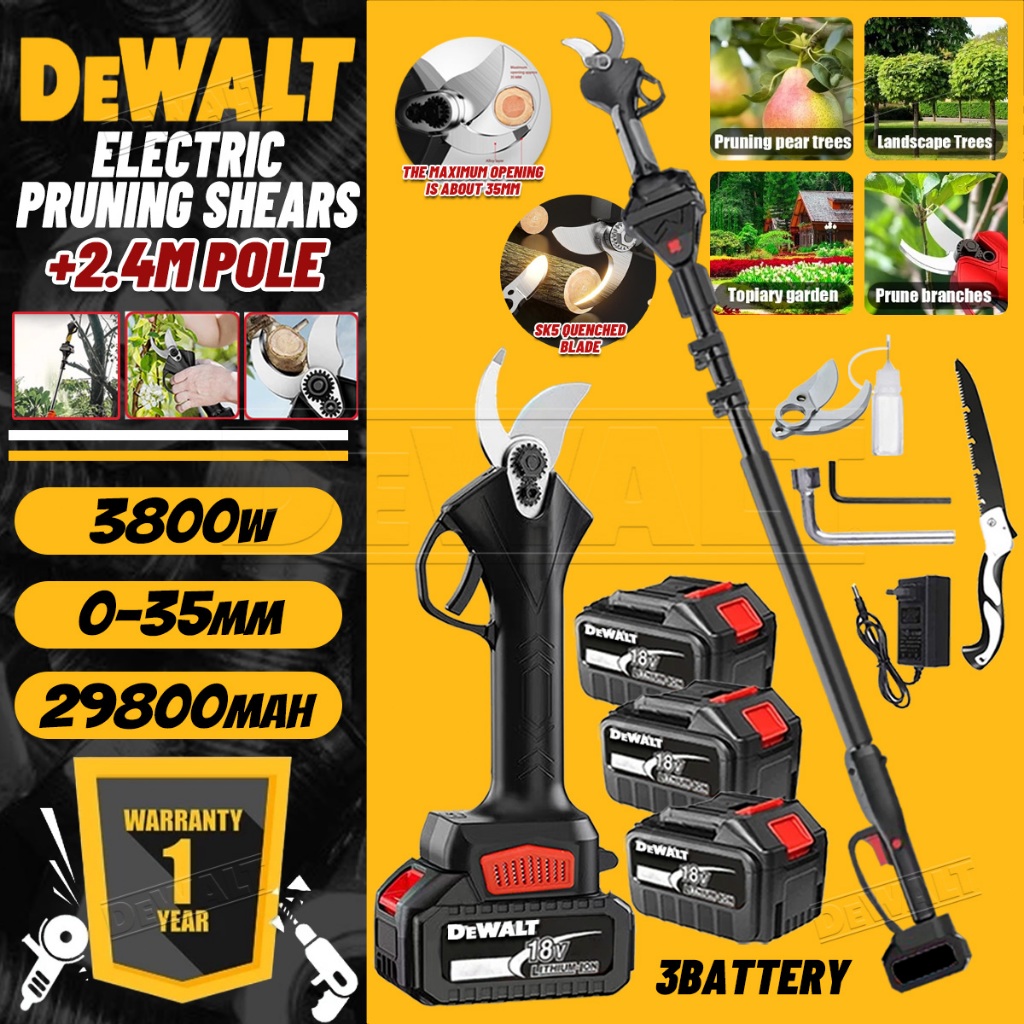 DEWALT Electric Pruning Shears 3800W 35mm Cordless Tree Pruner ...