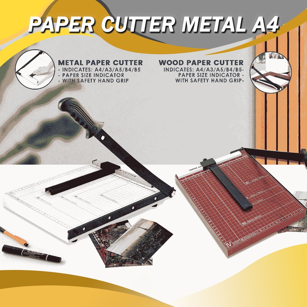 QUAFF Paper Cutter A4 Size Metal Structure with Adjuster and Stopper ...