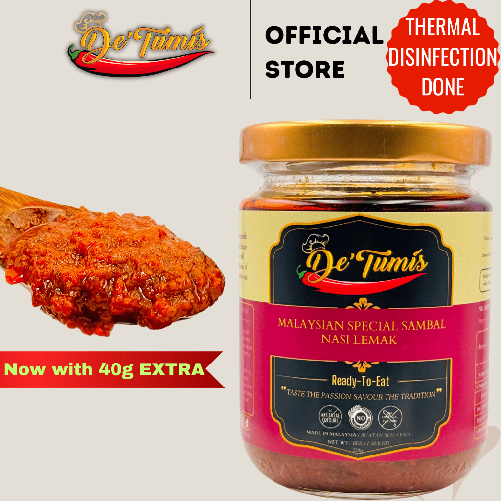 "Malaysian Special" Sambal Nasi Lemak [DE'TUMIS][ READY-TO-EAT ][RETORT TECHNOLOGY] [230g ...