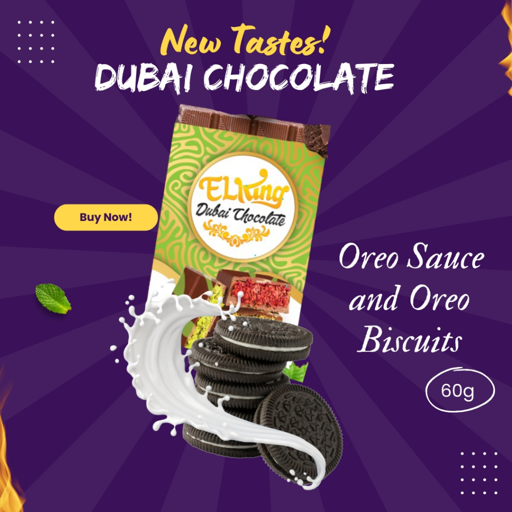 Best Selling Sweet – 60g Dubai Chocolate with Kunafa, Oreo Sauce and ...