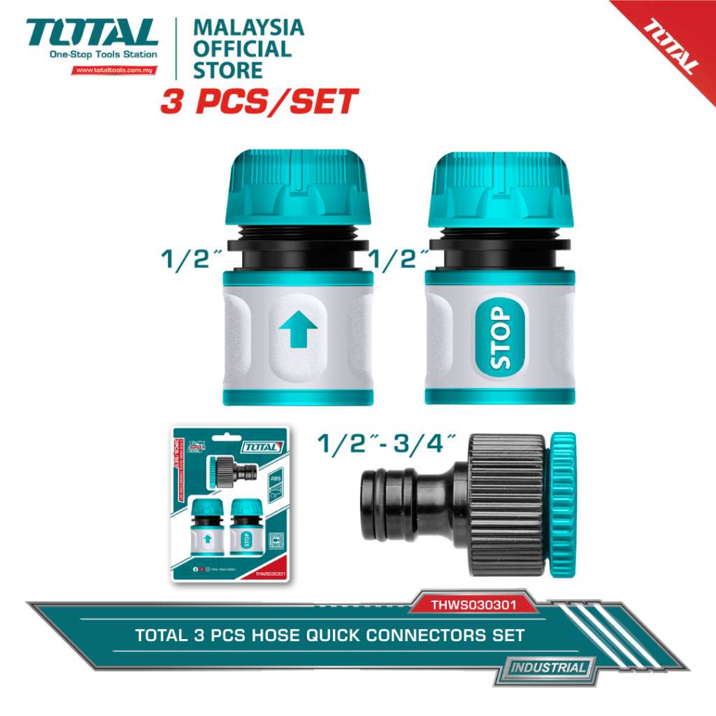 Total 3 Pcs Hose Quick Connectors Set - THWS030301 | Shopee Malaysia