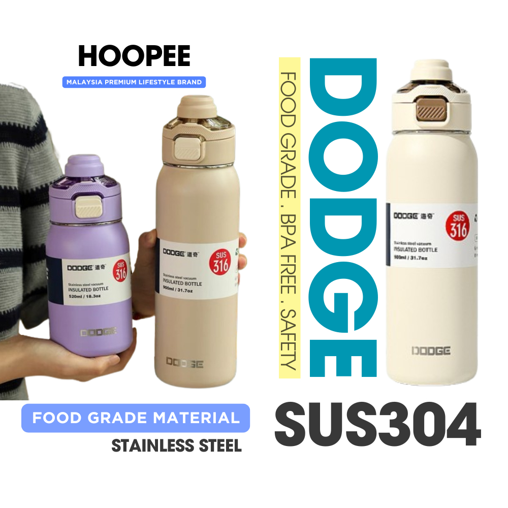 DODGE - SUS316 Water Drinking Bottle With Straw 900ml Small Sport ...