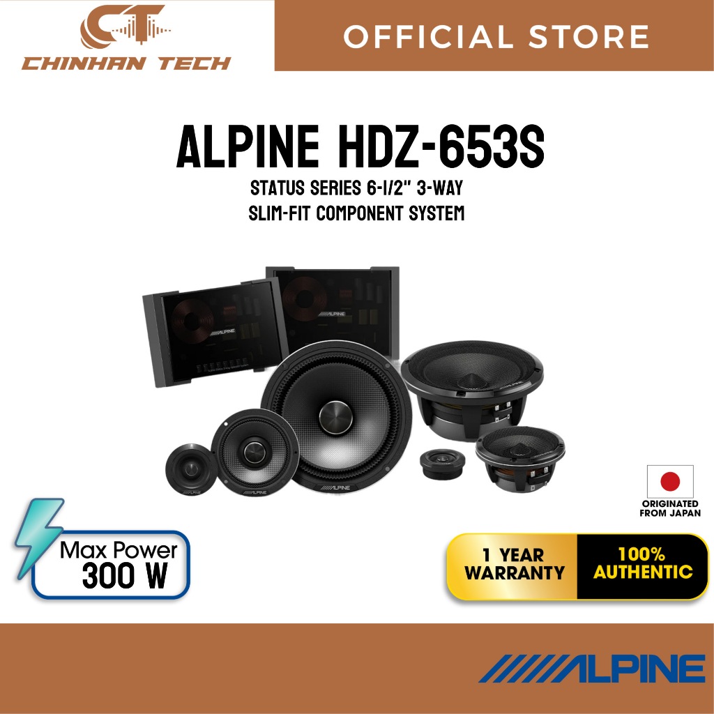 Alpine HDZ-653S Status Series 6-1/2" 3-way slim-fit component system | Shopee Malaysia