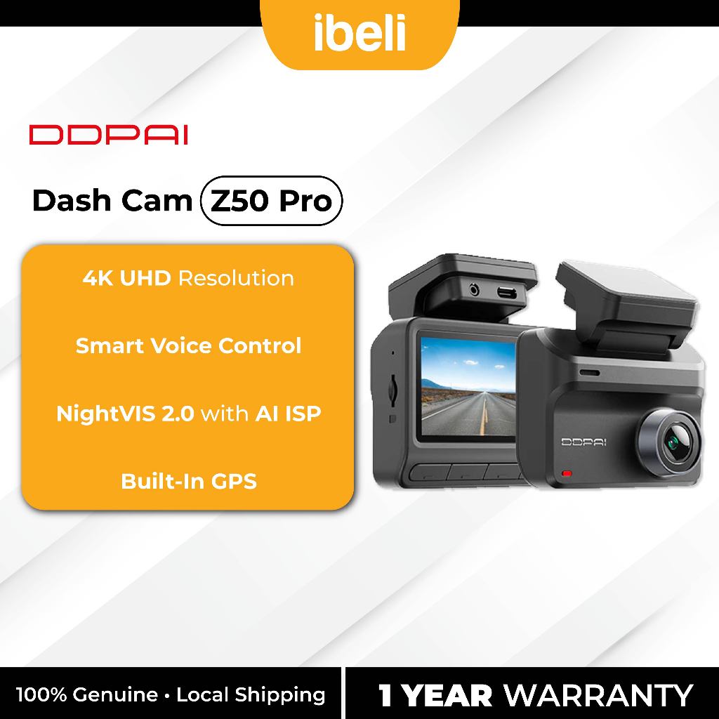 DDPAI Z50 Pro Dash Cam GPS Front & Rear Super Capacitor Dash Cam With ...