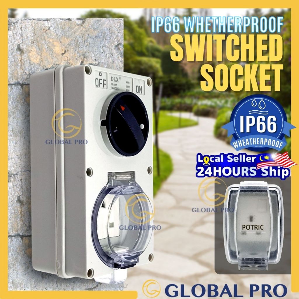 𝐆𝐋𝐎𝐁𝐀𝐋 𝐏𝐑𝐎 IP66 13A Surface Mounting Weatherproof Socket Combination ...