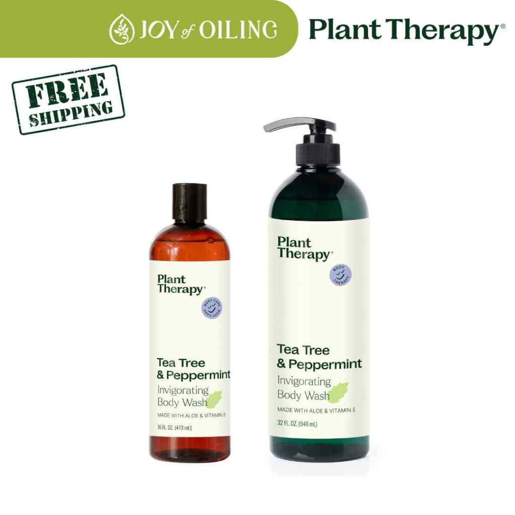 PLANT THERAPY Tea Tree & Peppermint Natural Body Wash (16os/32 oz ...