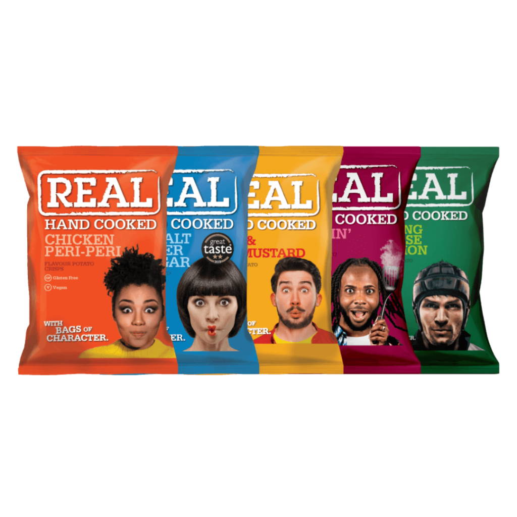 UK -REAL Hand Cooked Crisps Sea salt/Strong Cheese & Onion/Sea Salt ...