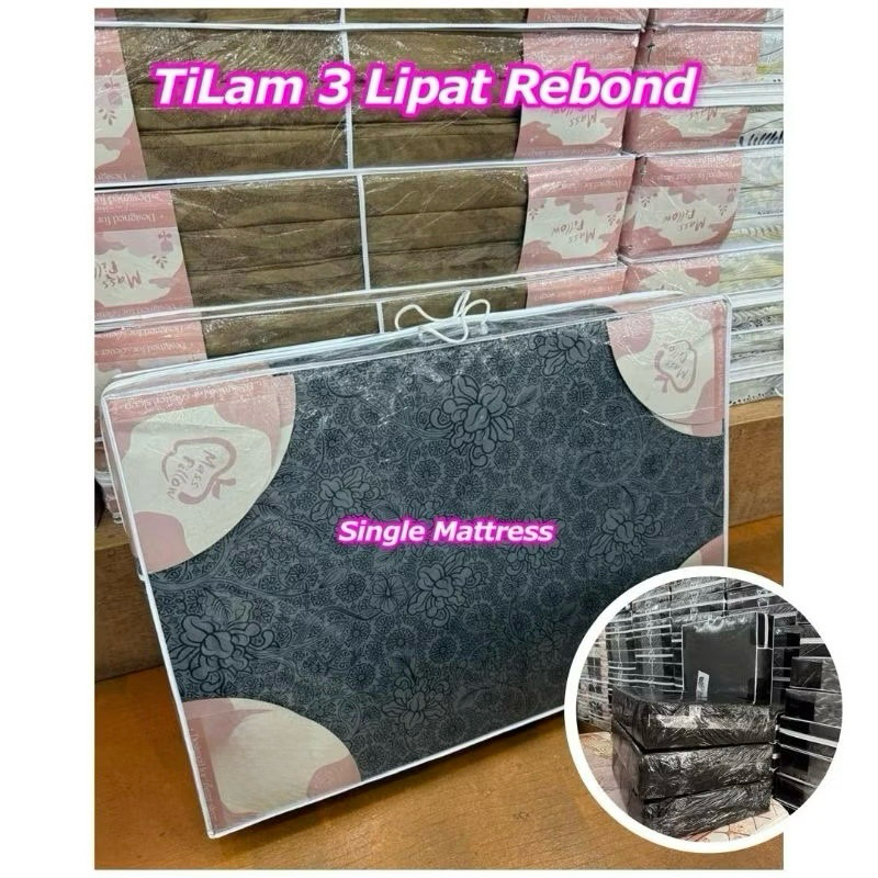 (READY STOCK ) Folding Single Bed (Rebond) Mattress 3 Lipat Skali Bag ...