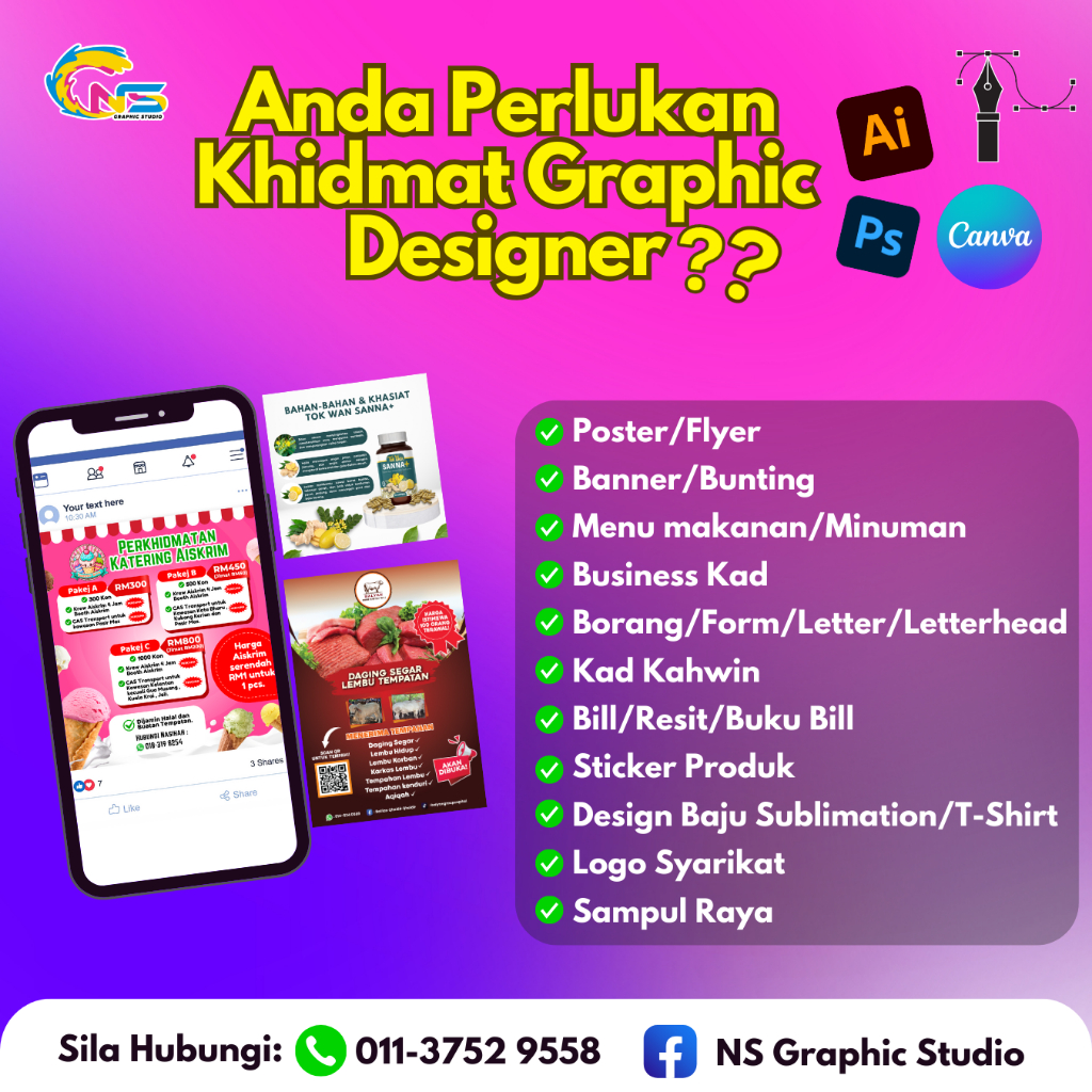 Custom Graphic Design Services / Servis Graphic Design/ Upah Design ...