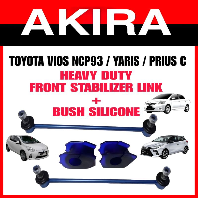 CS HEAVY DUTY FRONT STABILIZER LINK + BUSH SILICONE TOYOTA VIOS NCP93 ...