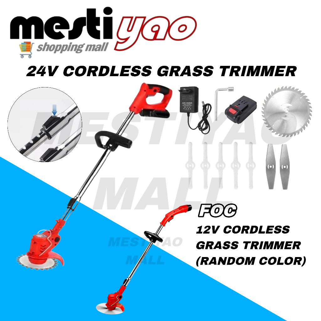 (FREE GIFT) 24V Cordless Grass Trimmer FOC 12V Cordless Grass Trimmer ...