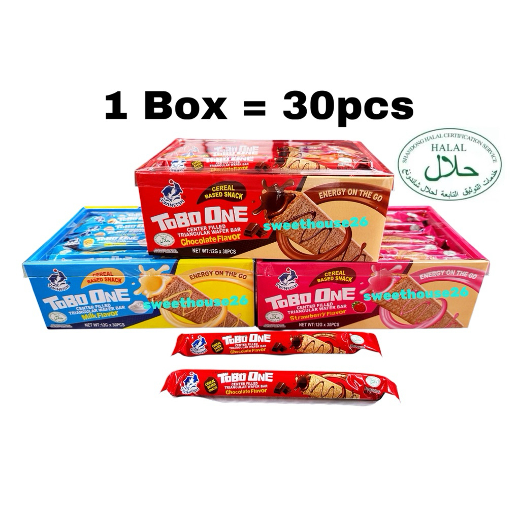 【30pcs】Twinfish Toborone Tobo one Cereal Based Snack Chocolate Milk ...