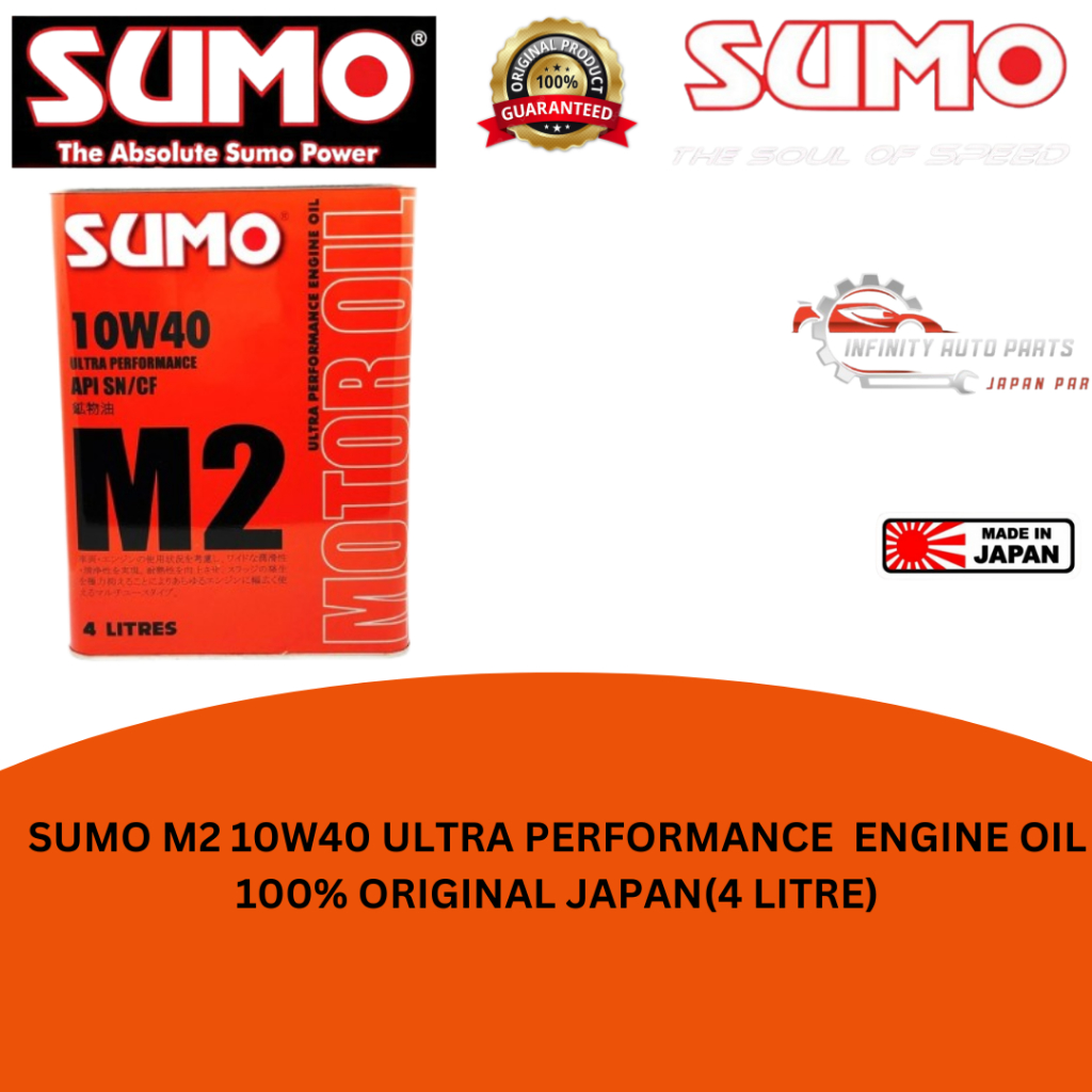 SUMO M2 ULTRA PERFORMANCE ENGINE OIL 100% ORIGINAL JAPAN(4 LITRE ...