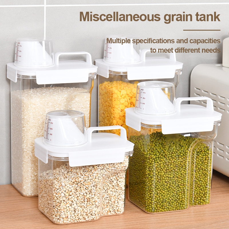 3-Size Premium Food Storage Containers - Built-In Scale, Moisture ...