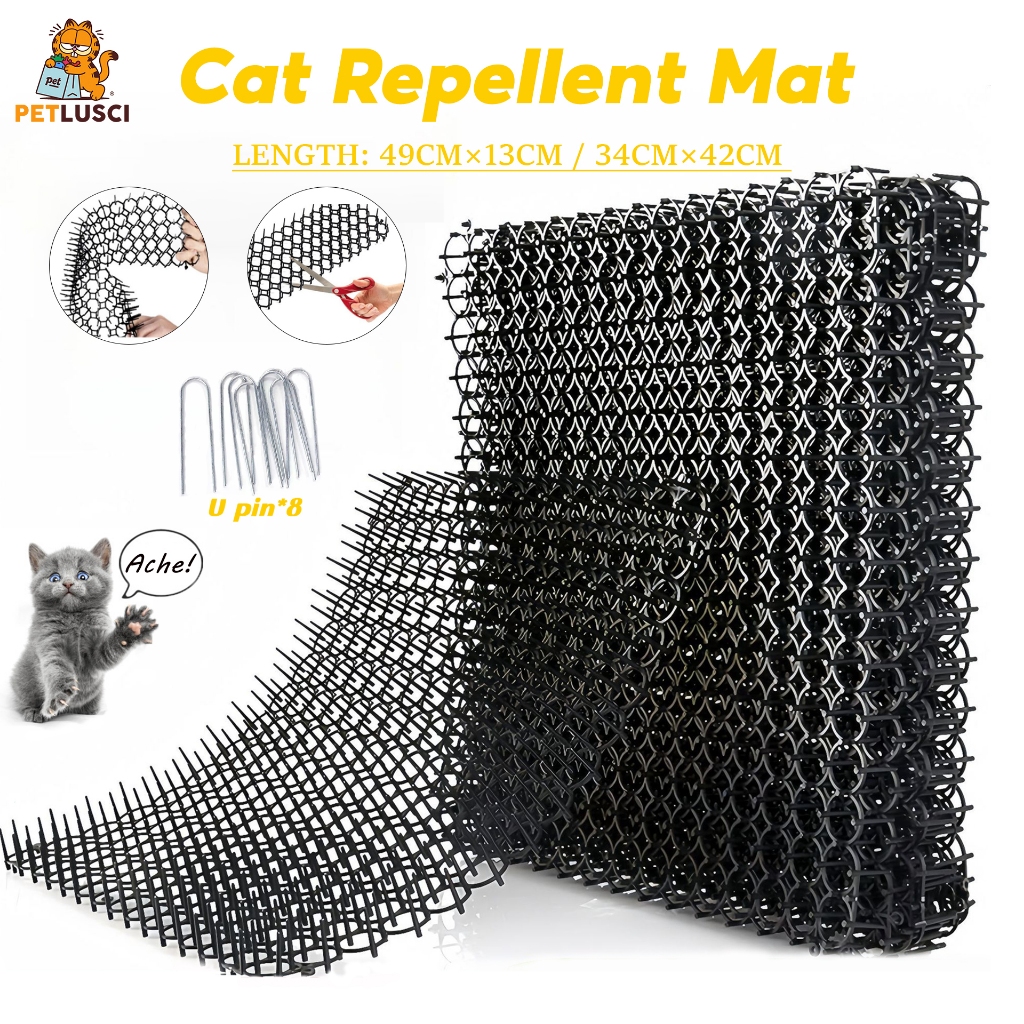 Cat Repellent Mat with Spikes Garden Anti Climb Fence Wall Mat Spike ...