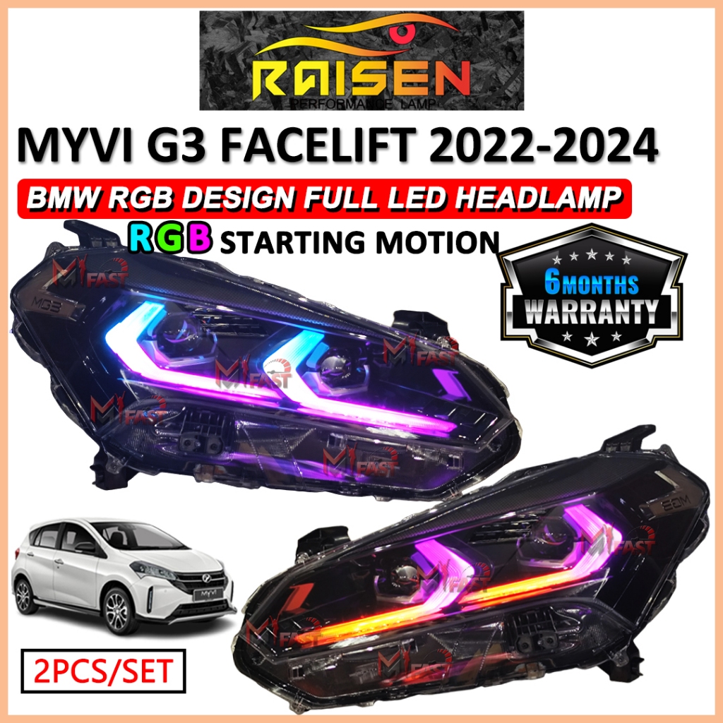 Perodua Myvi MG3 Facelift 2022 2024 RGB BMW Style Front Led Head Lamp ...