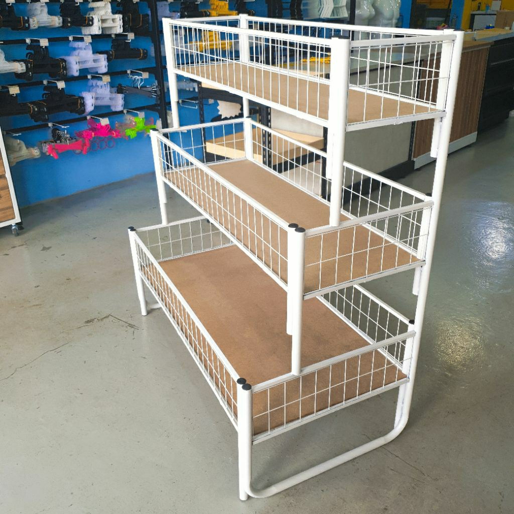 3 Layer Offer Bin / Rak 3 Tingkat / Rak Putih / Rak Papan / Rak Besi ...