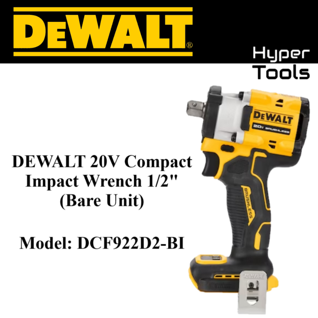 DEWALT 20V Compact Impact Wrench 1/2" - Model: DCF922D2-B1 / DCF922N ...