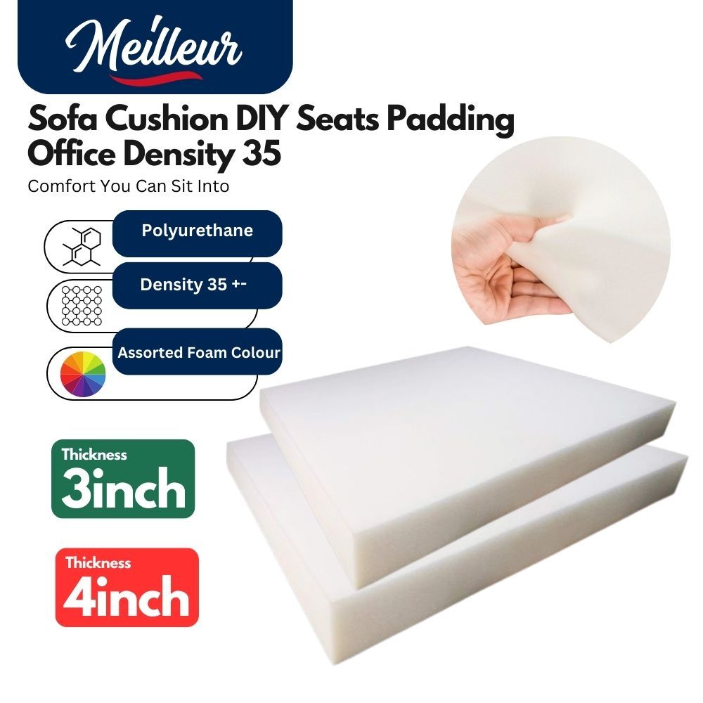 Meilleur 35D High Density 3-4 Inch Rectangle Foam Cushion Sofa Seat ...