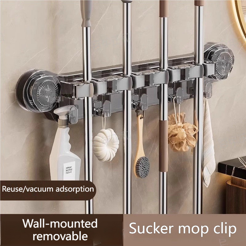 Suction cups strong buckle wall row Hooks mop clip Suction cup hooks ...