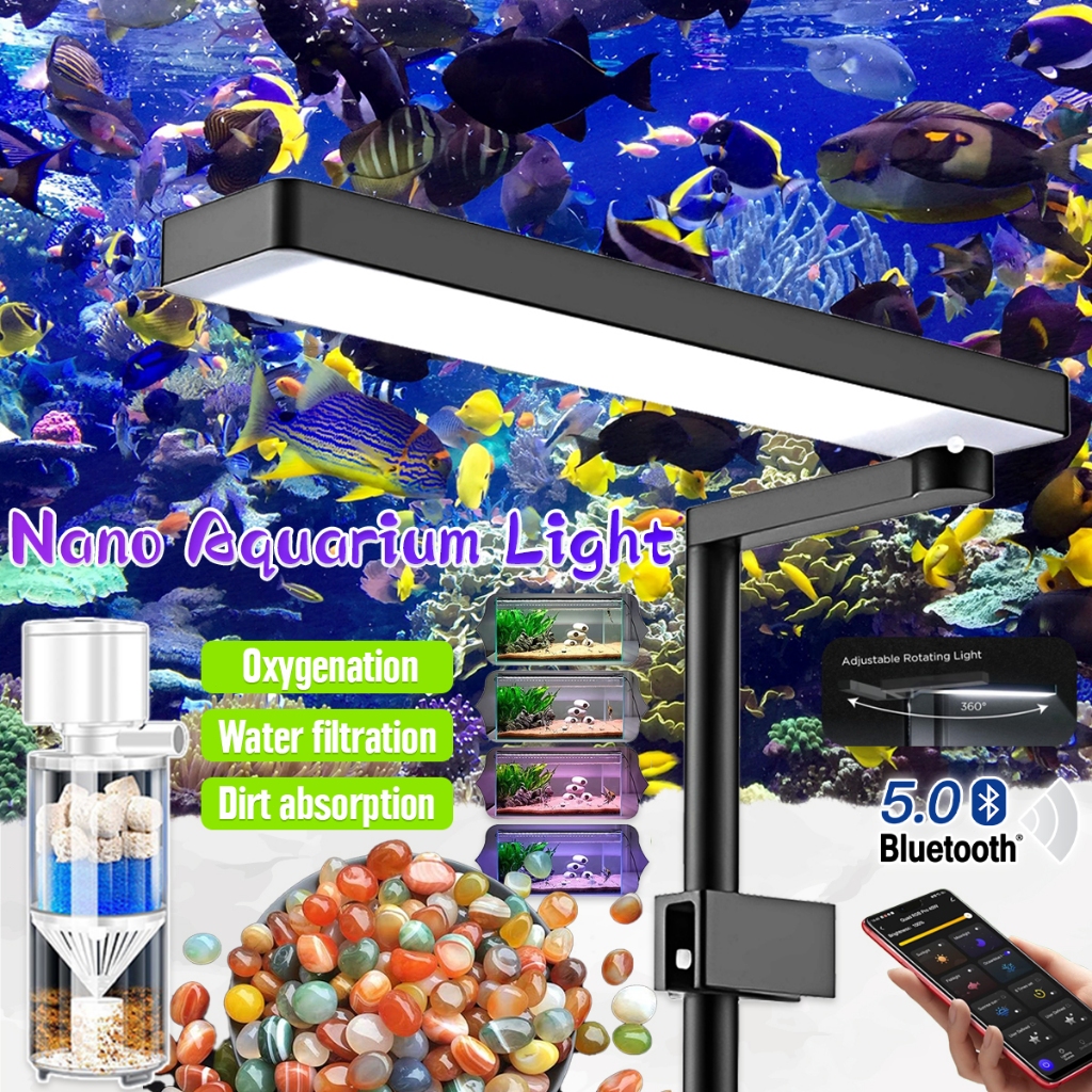 RGB 15W Nano Small Aquarium Led Light Smart App LED Aquarium Light RGB ...