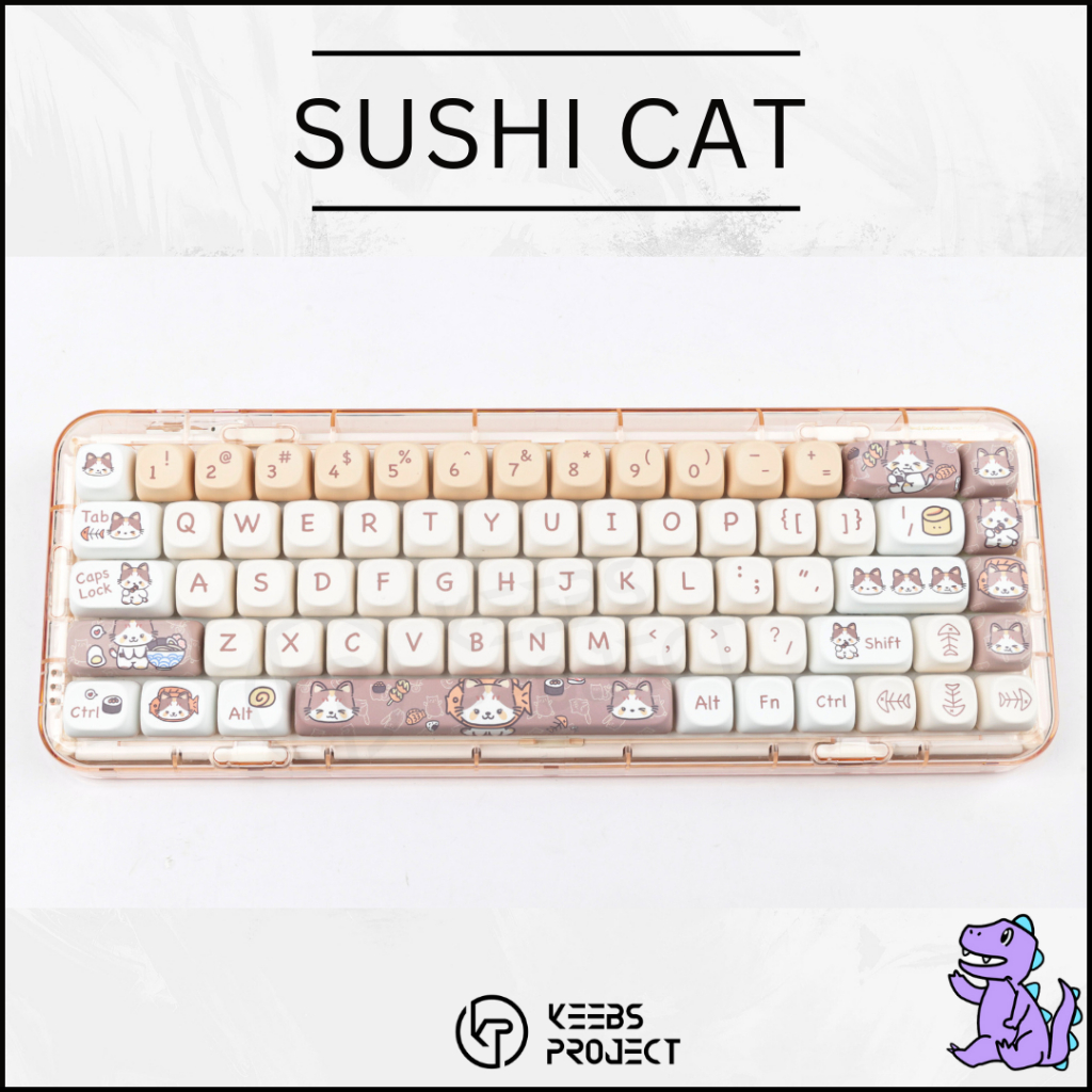 [𝐑𝐄𝐀𝐃𝐘 𝐒𝐓𝐎𝐂𝐊] Sushi Cat PBT Moa Keycaps | Dye-Sub | For Mechanical ...