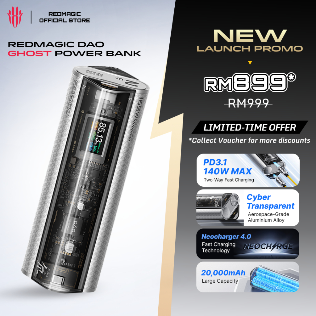 [Limited] REDMAGIC DAO Ghost Power Bank 20000mAh | 140W Two-way ...