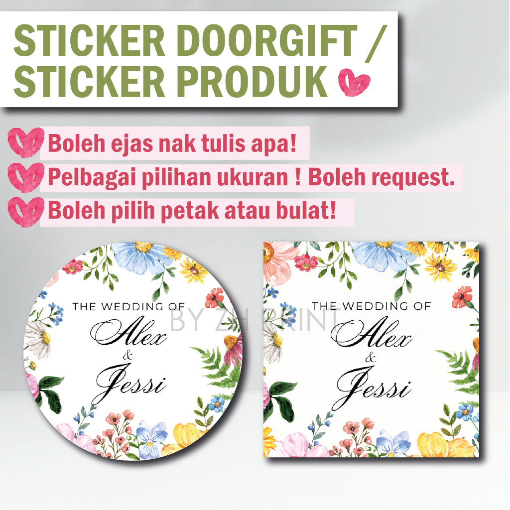 100pcs/150pcs Sticker Doorgift Kahwin / Sticker Wedding / Sticker ...