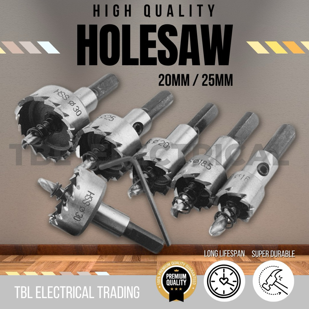 🔥READY STOCK🔥Hole Saw 20mm 22mm 25mm Steel Drill Bits / Metal Hole Saw ...