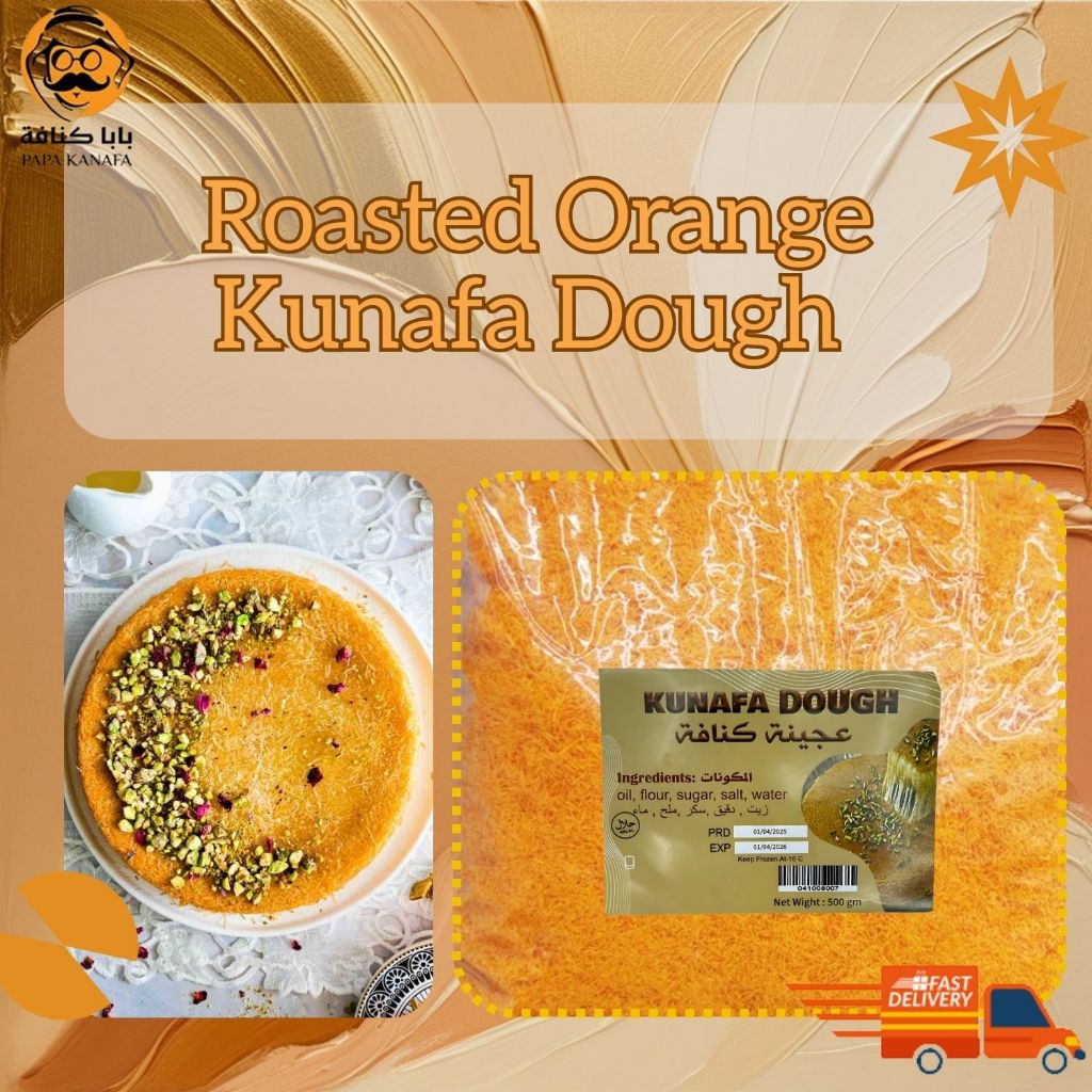 Roasted Kunafa Dough, Orange Roasted dough, 500g Panggang Berwarna ...