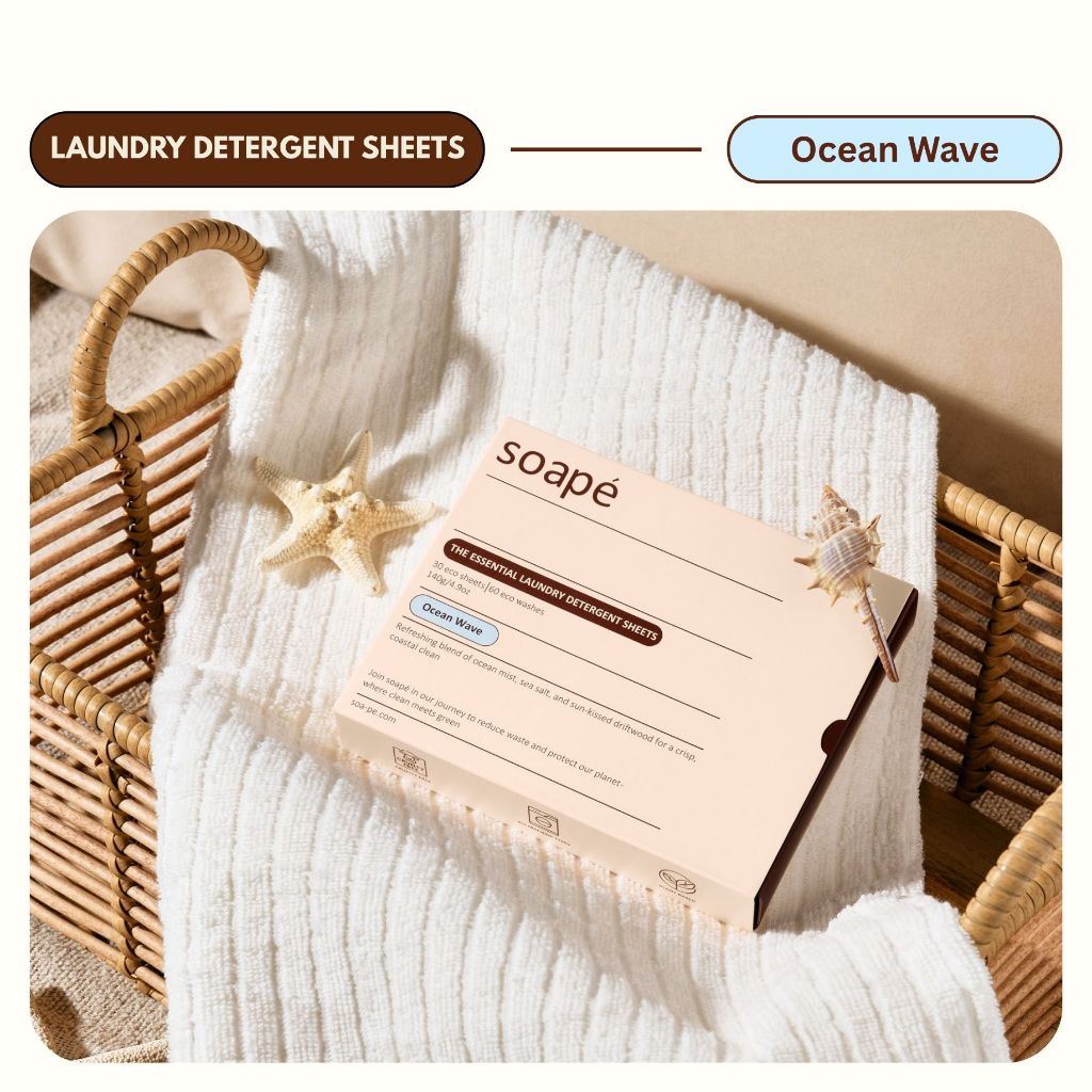 soape | Essential Laundry Detergent Sheets | Ocean Wave Scent | 30 eco ...