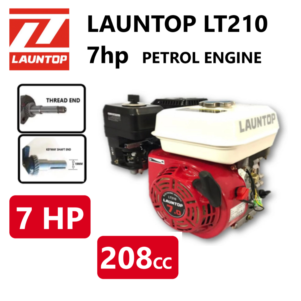 Launtop 7Hp 4-Stroke Gasoline Engine LT210 208cc Petrol Engine 7 hp LT ...