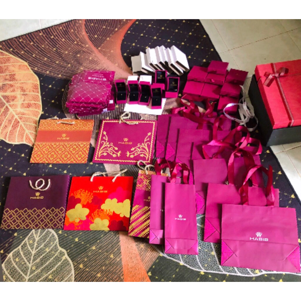 Habib Jewel Paper Bag,bOx,bubble,GOld bar bOx,earring,pendant,charm box ...