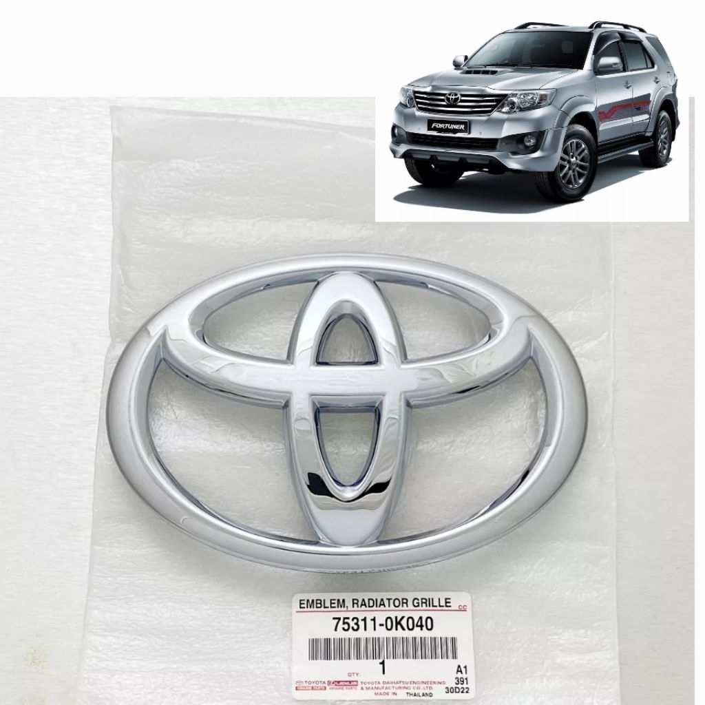 ORIGINAL TOYOTA FORTUNER TGN51 2012 FRONT GRILLE LOGO EMBLEM (CHROME ...