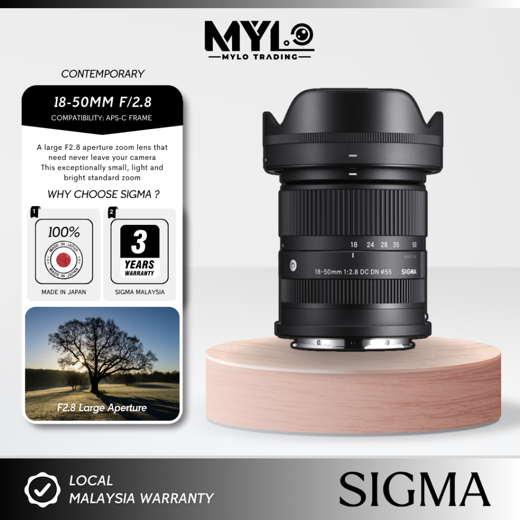 Sigma 18-50mm f2.8 DC DN Contemporary Lens for Sony E-Mount A6400 A6500 A6600 ZV-E10 A7C | Canon ...