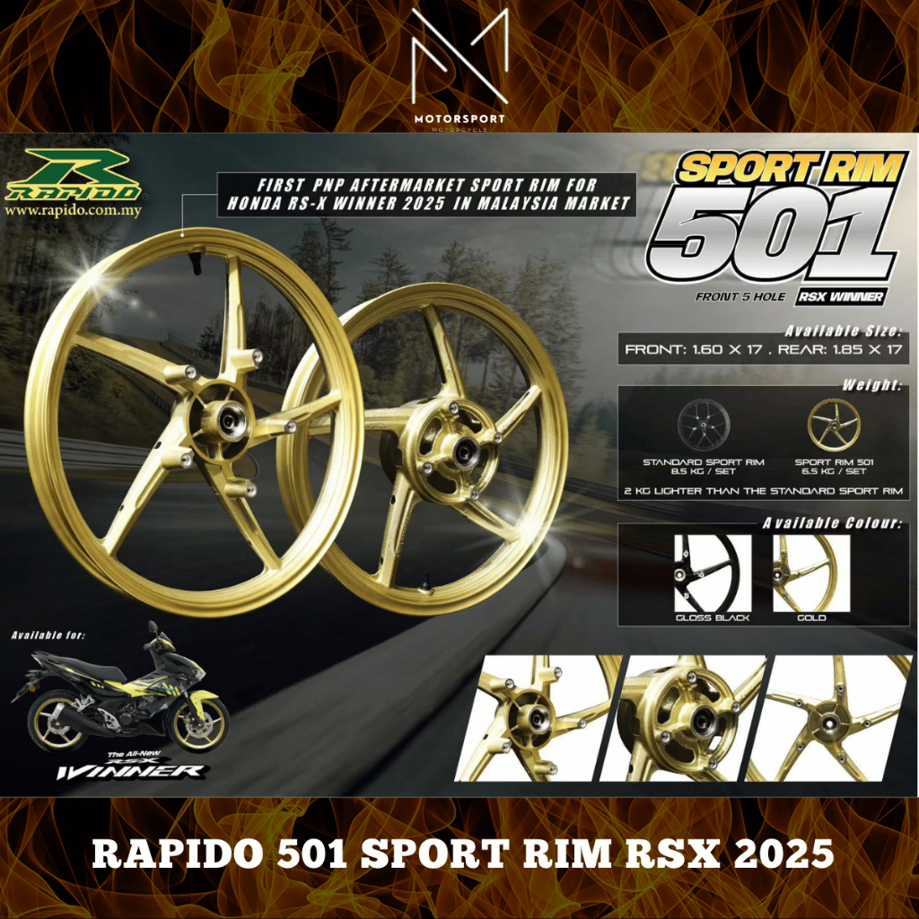 Rapido Sport Rim RSX 2025 Plug & Play Sport Rim 501 Set Front 160*17 ...