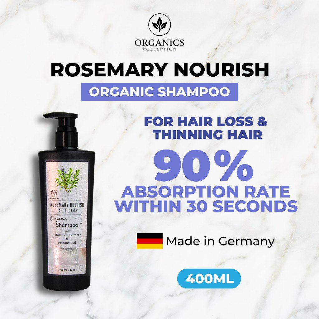 Natureal Organic Rosemary Hair Therapy Shampoo with Essential Oil for ...