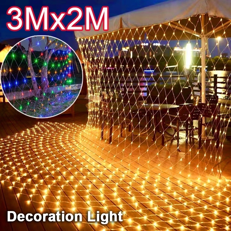 3M*2M Lampu Raya LED Fishnet lights Waterproof Net Mesh Fairy String ...