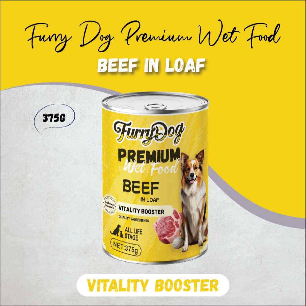 Furry Dog Premium Canned Functional Wet Food in Loaf ( 375g )Dog Can ...